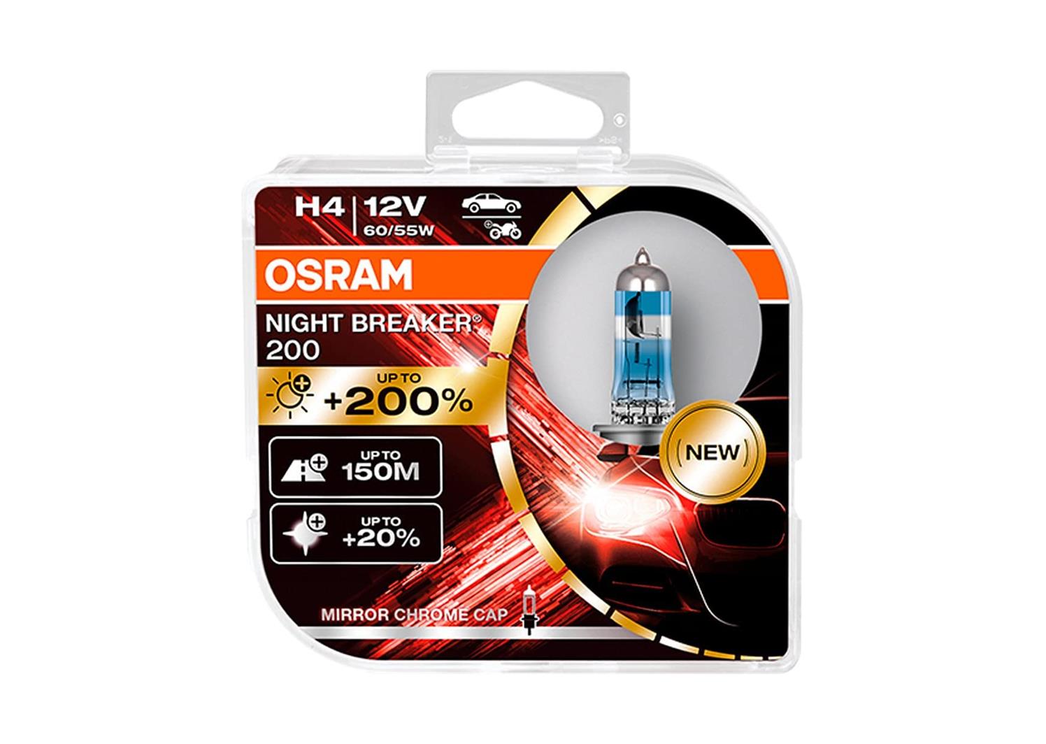 Žarulja OSRAM H4 12V 60/55W 64193NB200-HCB P43T NIGHT BREAKER LASER ...